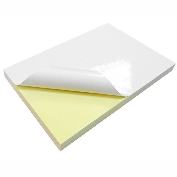 A4 White Glossy Self-Adhesive Sticker Paper - Ideal for Laser & Inkjet ...