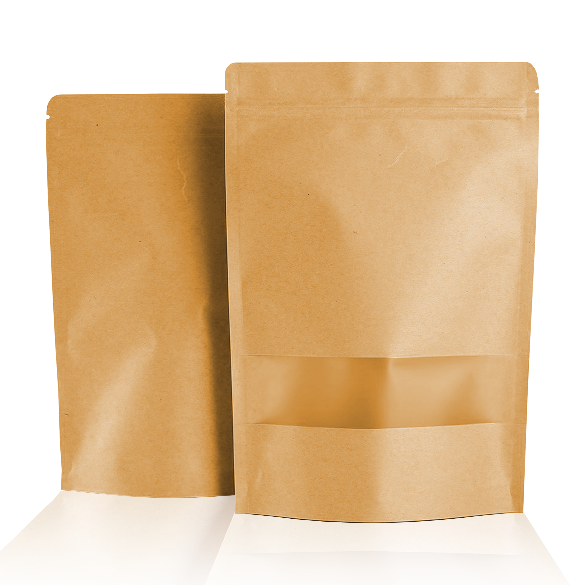 90 x 140mm + 30mm Resealable Kraft Paper Bag Pouch Frosted With Window ...