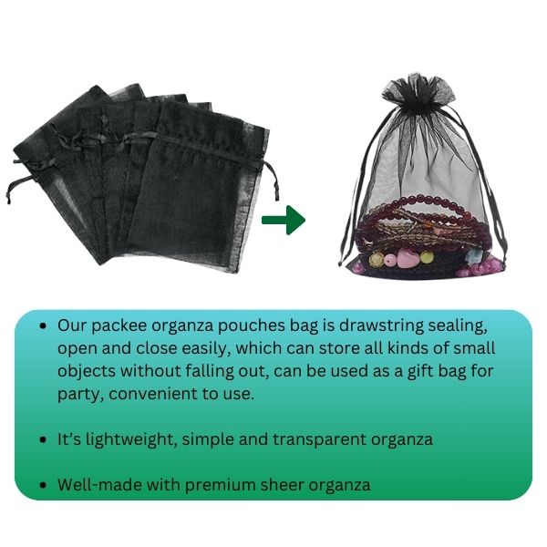 Black Organza Sheer Bags – Packee Australia