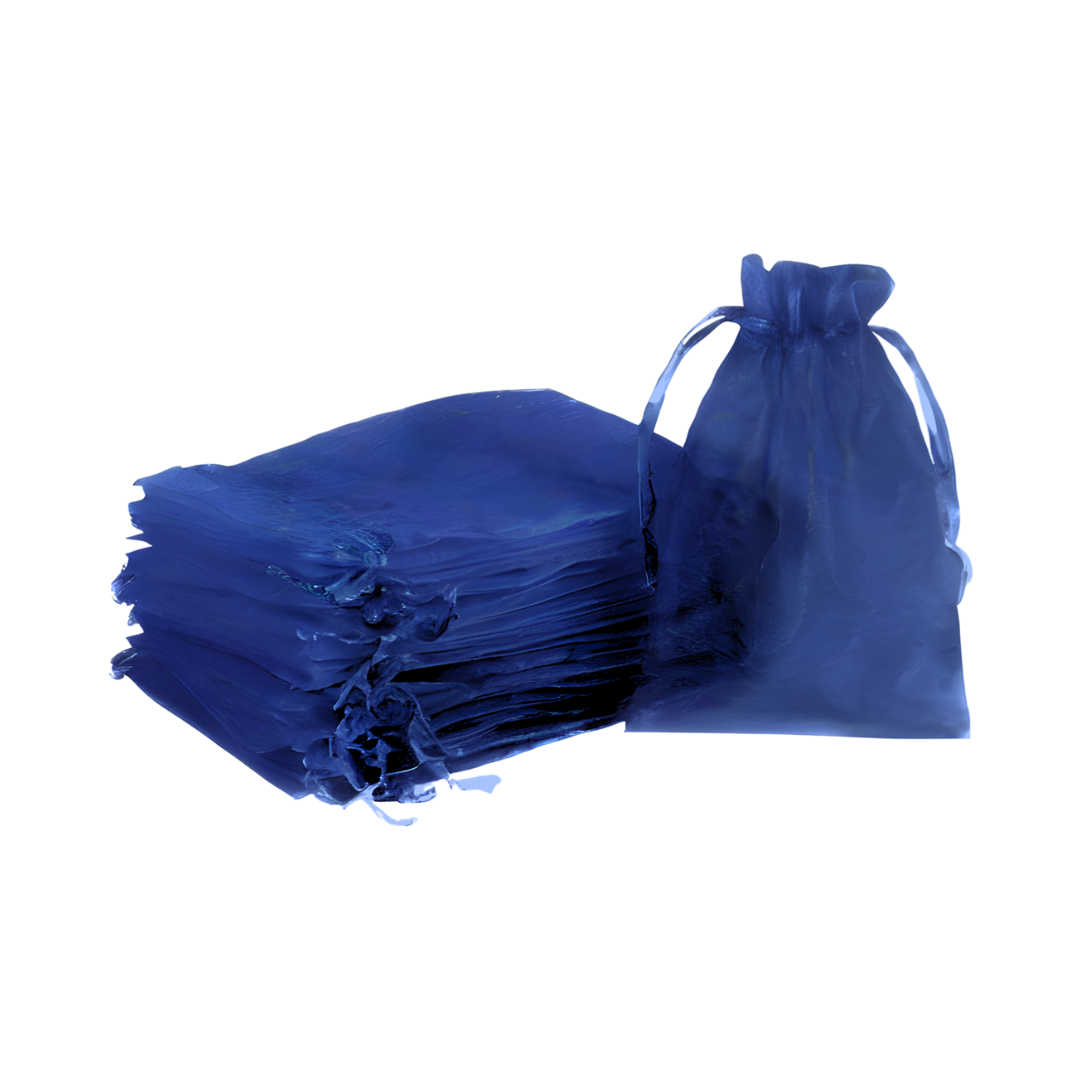 Dark Blue Organza Sheer Bags | Elegant Jewelry, Wedding, & Gift ...