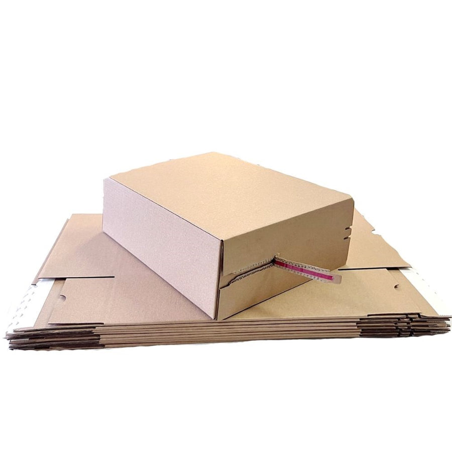 220 x 160 x 77mm Kraft Self-Sealing Heavy-Duty Brown Box | Packee Australia