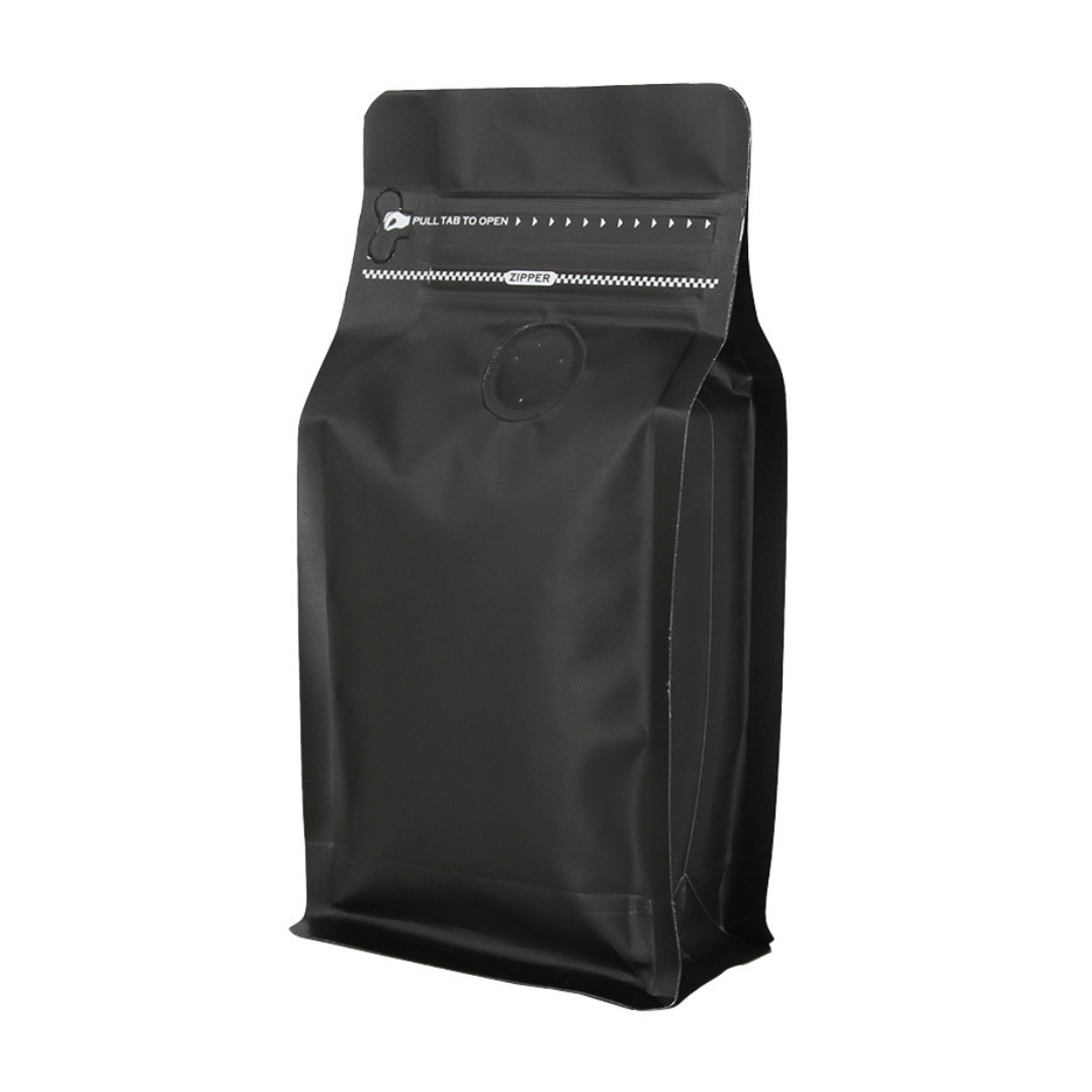 150 x 320 + 95mm Black Coffee Ziplock Bag – Packee Australia